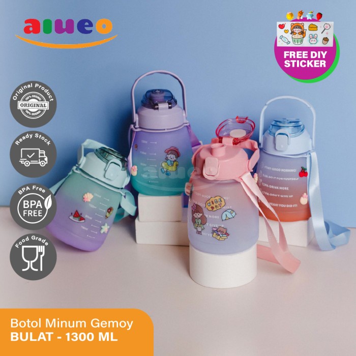 Jual Bekal Botol Minum Gemoy Bulat 1300 Ml | Shopee Indonesia