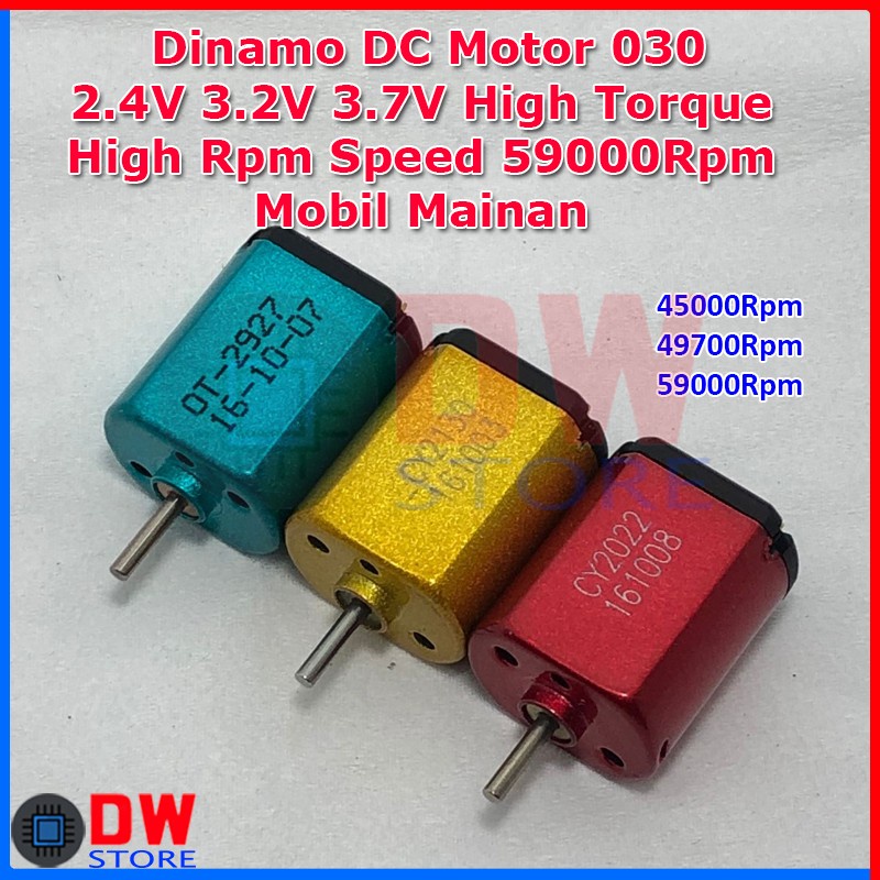 Jual DC Micro Motor Dinamo 030 Mobil Mainan Tamiya High RPM Speed ...