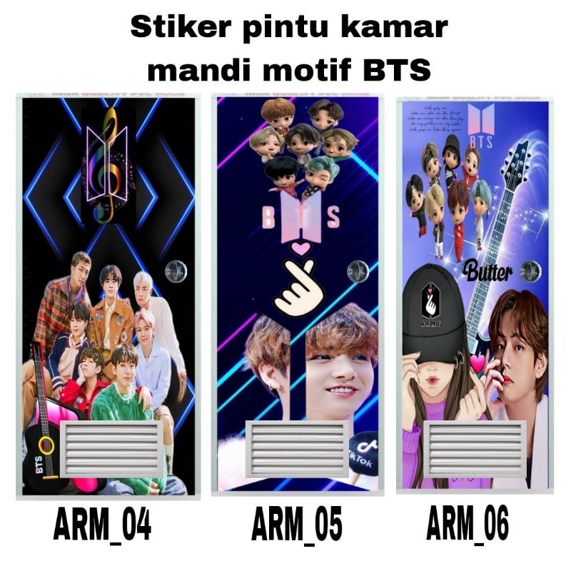 Jual Stiker pintu kamar mandi motif BTS K-POP | Shopee Indonesia