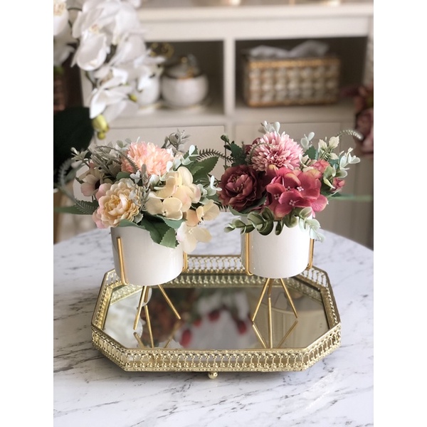 Jual bunga vas keramik standing besi gold aesthetic | Shopee Indonesia