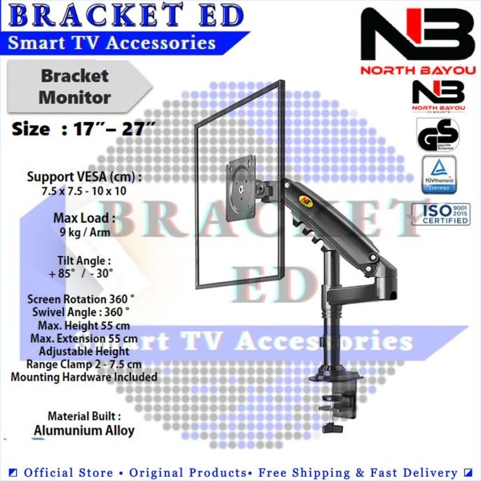 Jual Bracket Monitor Braket North Bayou NB F80 NB H80 17 - 35 Inch USB ...