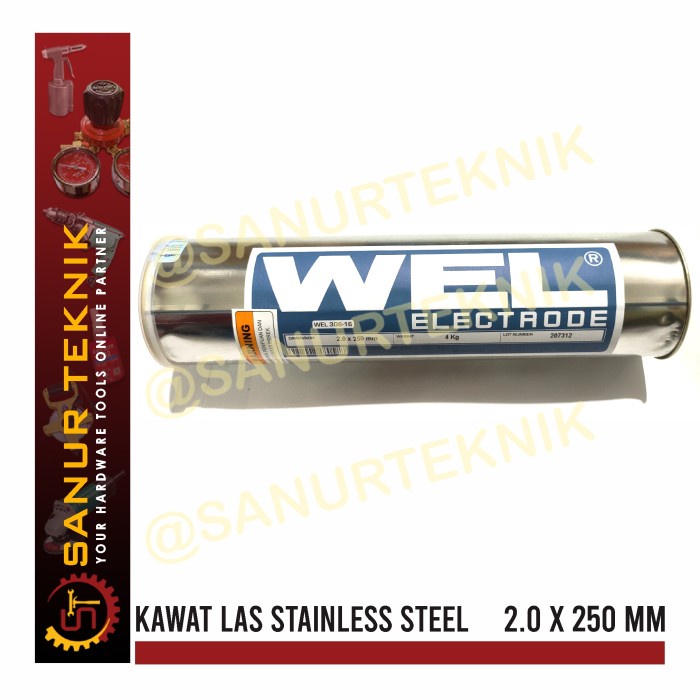 Jual WEL WELL Electrode Kawat Las Stainless Steel SS 308 2.0 x 250 mm 3KG | Shopee Indonesia