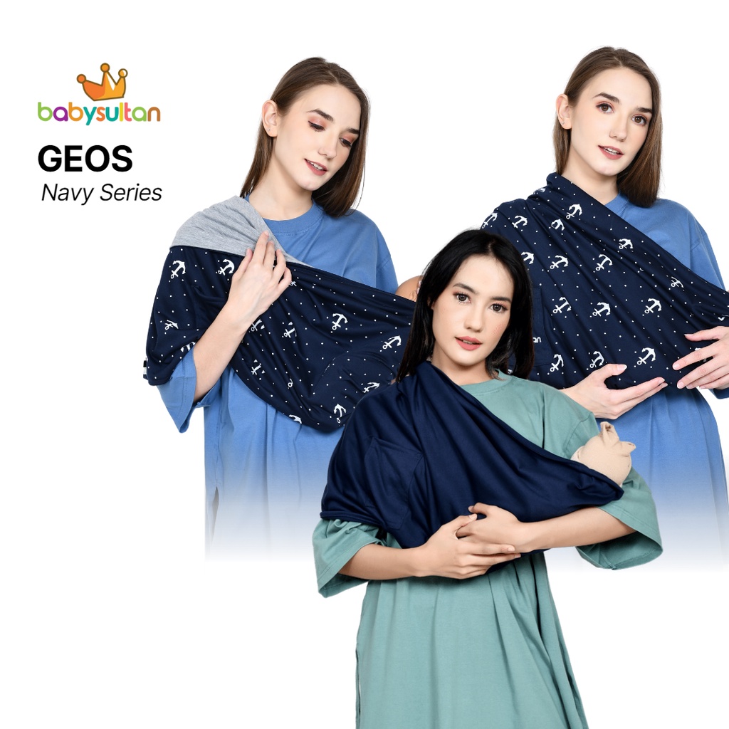 Jual Gendongan Bayi Kaos GEOS Instan Warna Navy Series baby sultan | Shopee Indonesia