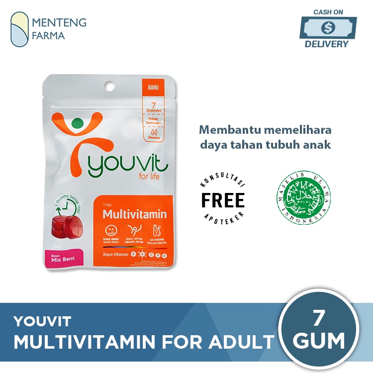 Jual Youvit Multivitamin For Adult Sachet - Multivitamin Gummy Dewasa Rasa Mix Berry | Shopee ...