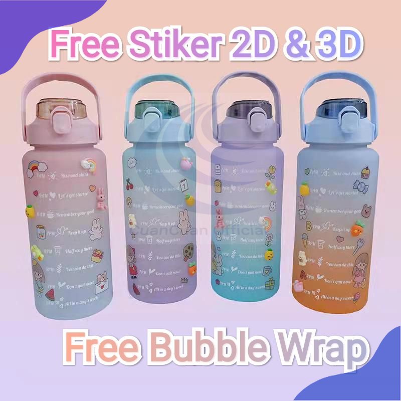 Jual Botol Minum Pelangi 2 Liter 2L (Botol Motivasi Warna Gradasi ...
