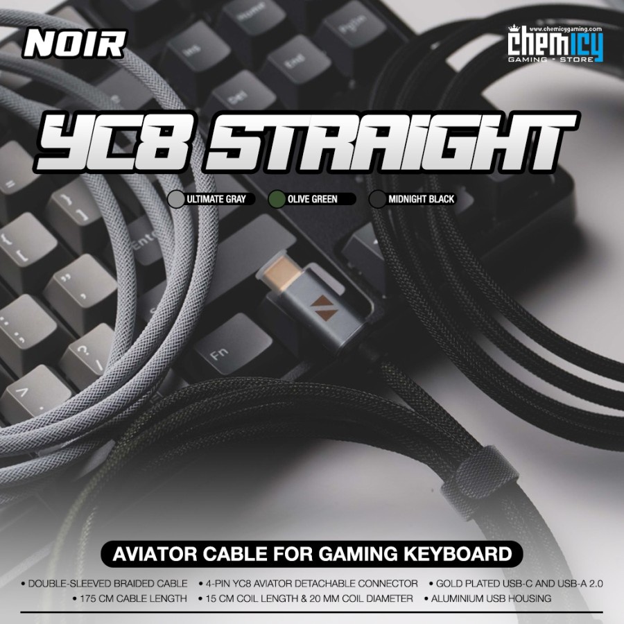 Jual Noir YC8 / YC-8 Straight Aviator Cable Type-C | Shopee Indonesia