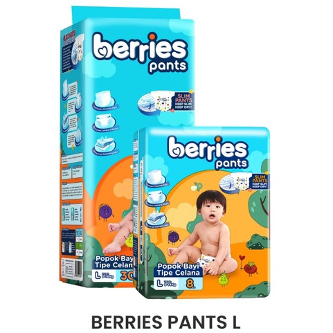 Jual Berries Popok Bayi Hemat M34 / L30 / XL26 | Shopee Indonesia
