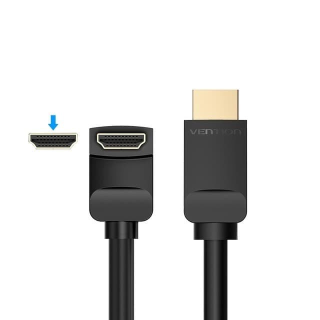 Jual Kabel HDMI L Vention 1M HDMI v2.0 Cable 90/270 Degree 4K High ...