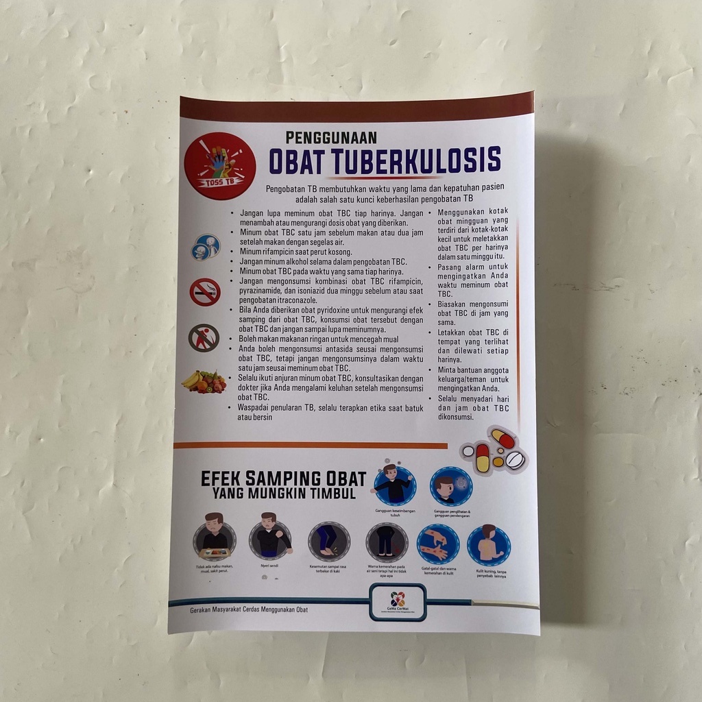 Jual Poster Cara Pakai Obat TB, Cara Penggunaan Obat TBC, Poster kesehatan, Poster PIO Farmasi ...