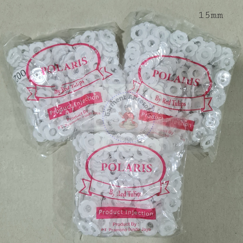 Jual Kancing Sakura Putih 15mm (24L) Isi 144pcs / Kancing Baju Sakura ...