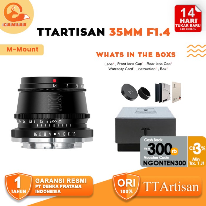 Jual Lensa Lens Ttartisan 35mm F1 4 Tt Artisan Manual Focus Lens