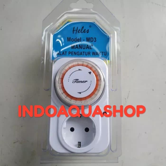 Jual Timer Listrik 24 Jam Analog HELES / Stop Kontak Timer / Colokan ...