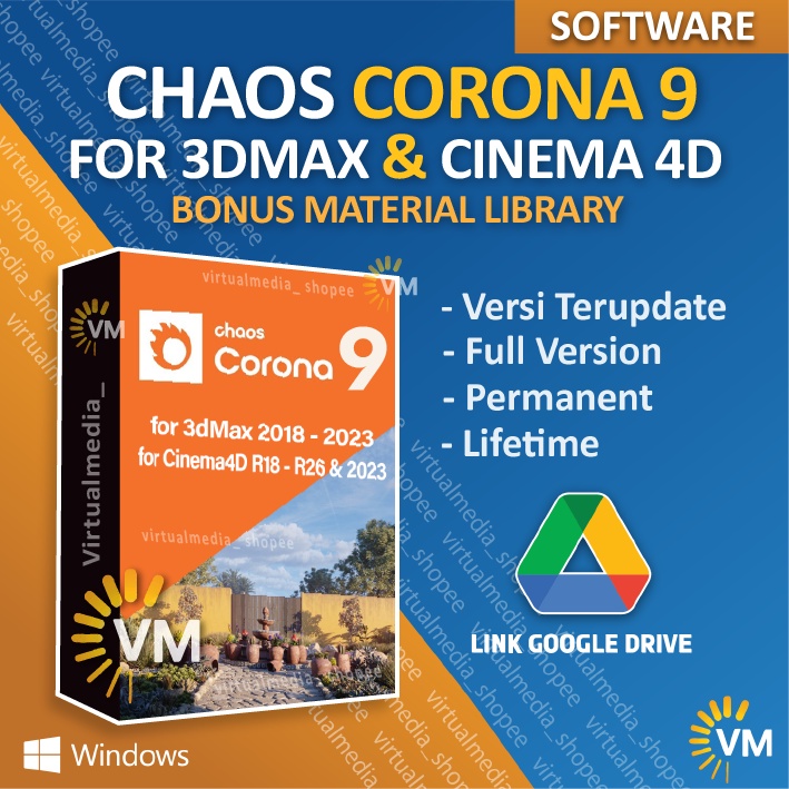Jual CHAOS CORONA 9 RENDER FOR 3DS MAX CINEMA 4D MATERIAL LIBRARY 3DMAX ...