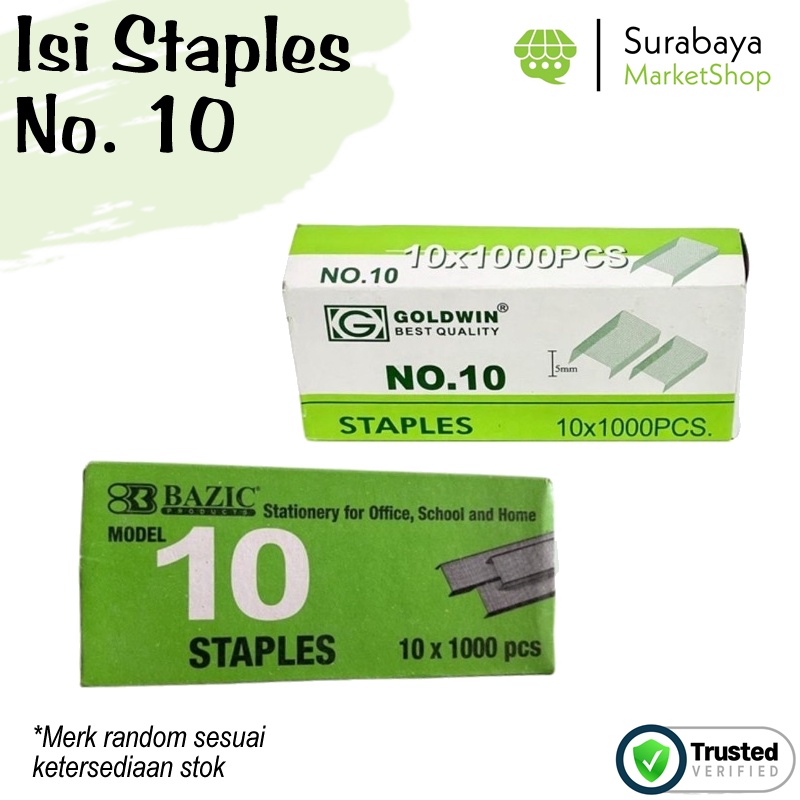 Jual Isi Staples No. 10 Merk Random (1 Pack Isi 10) - Stapler Refill ...