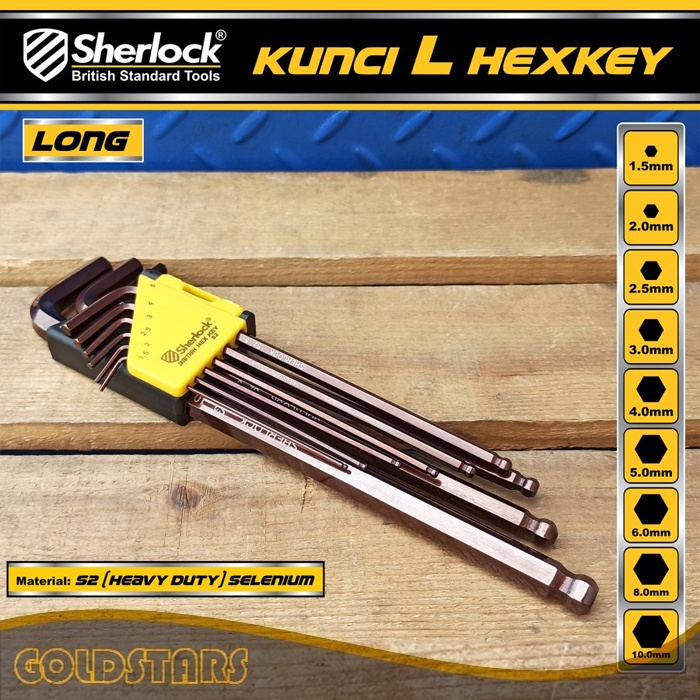 Jual Kunci L Set 9 pcs mm (Panjang) Original Sherlock Kunci L Hexkey ...