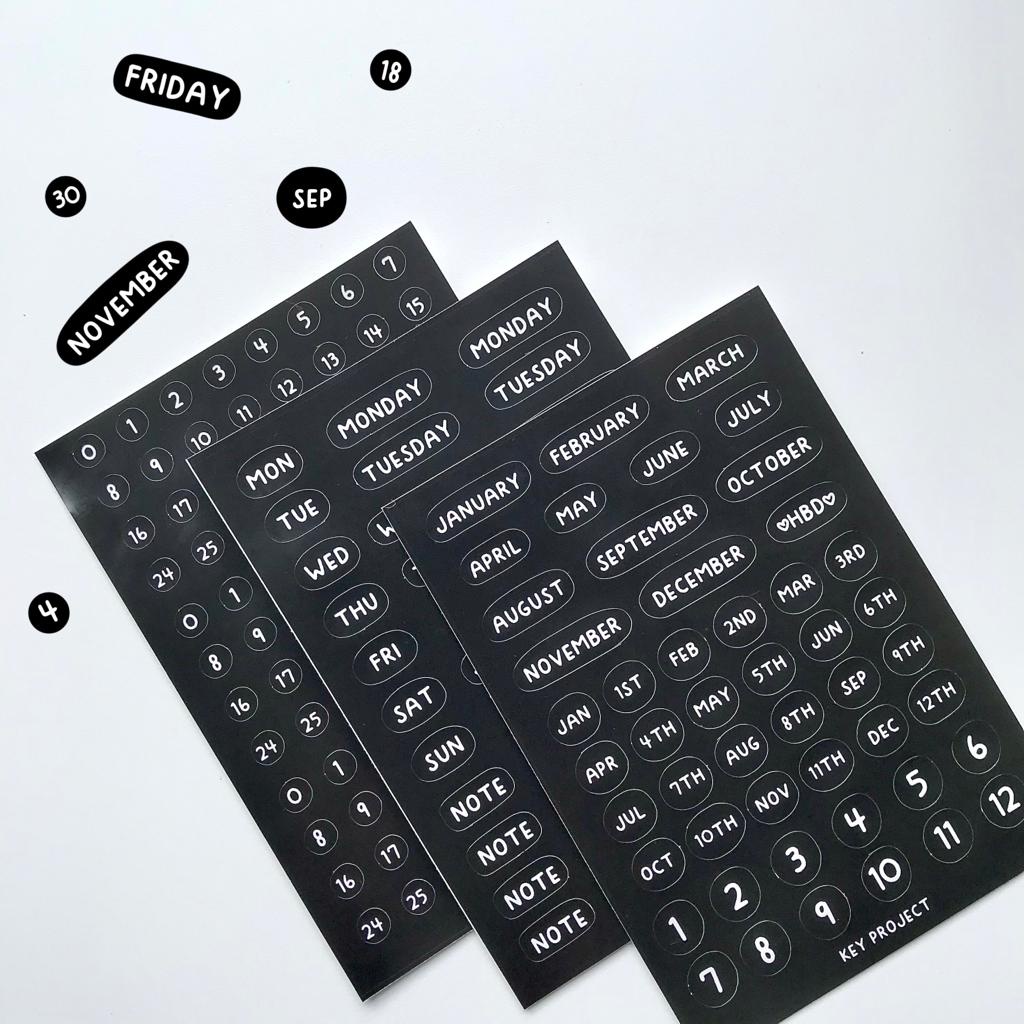 Jual Days and monthly sticker/ stiker planner/ dekorasi jurnal/ stiker ...