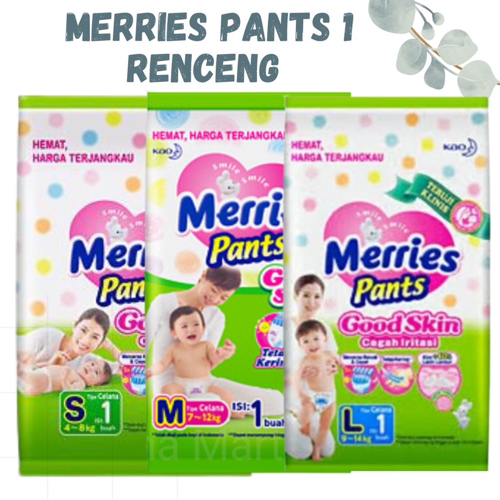 Jual Popok MERRIES Good Skin Popok Pants S,M,L 1 Renceng (6 pcs ...