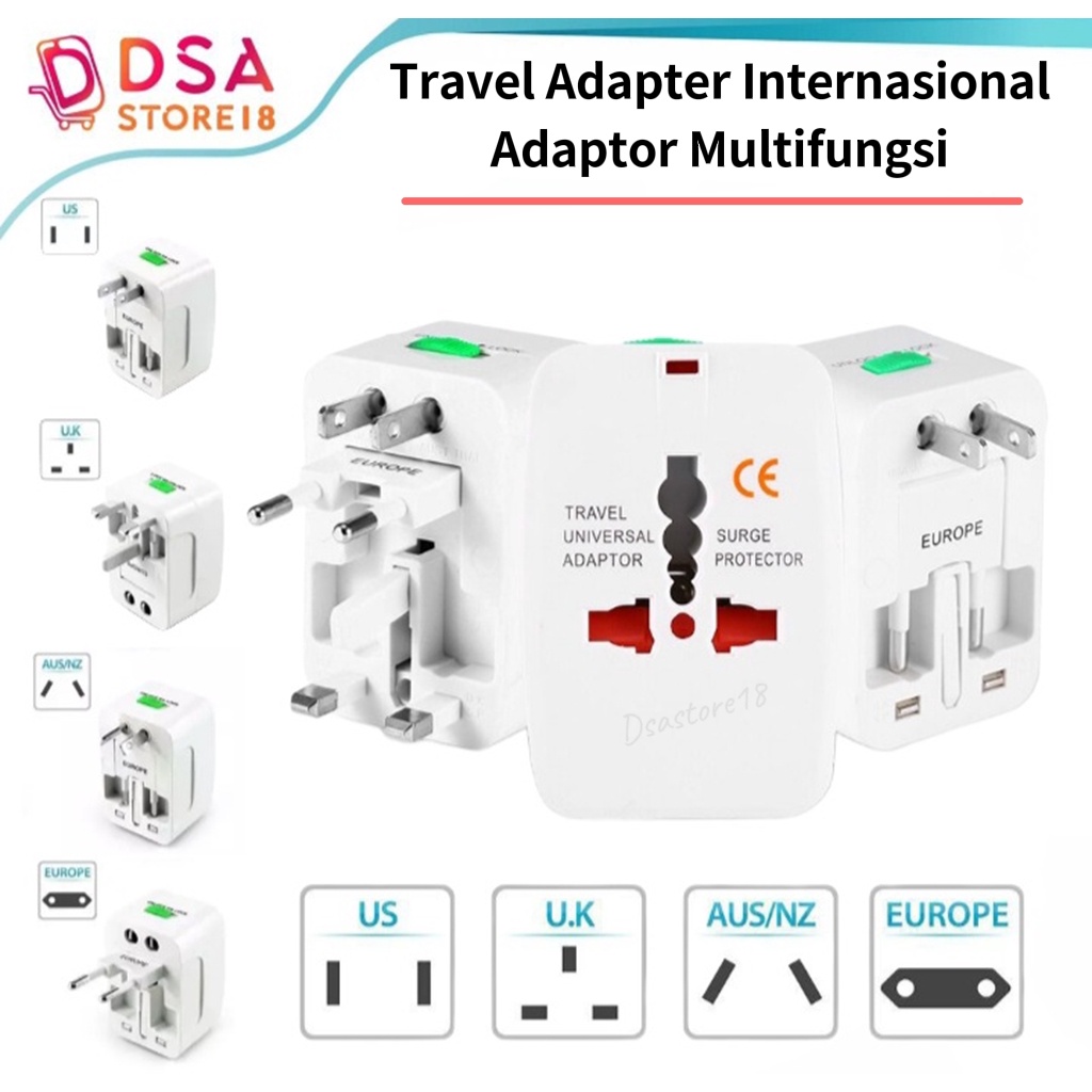 Jual Travel Adaptor Dsa Universal / Adapter Charger / Colokan Listrik ...