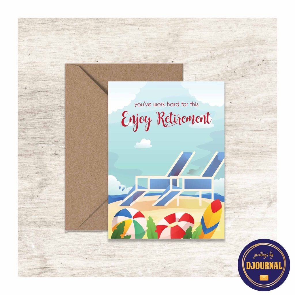 Jual Kartu Ucapan Pensiun - Happy Retirement Greeting Card - Work Hard ...