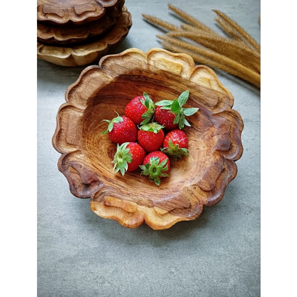 Jual Bowl/Mangkuk Bunga Kayu Jati Tebal | Shopee Indonesia