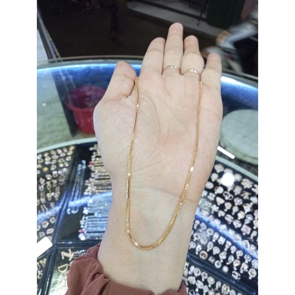 Jual kalung mas 9k/420% model milano,milano kotak,milano ice | Shopee ...