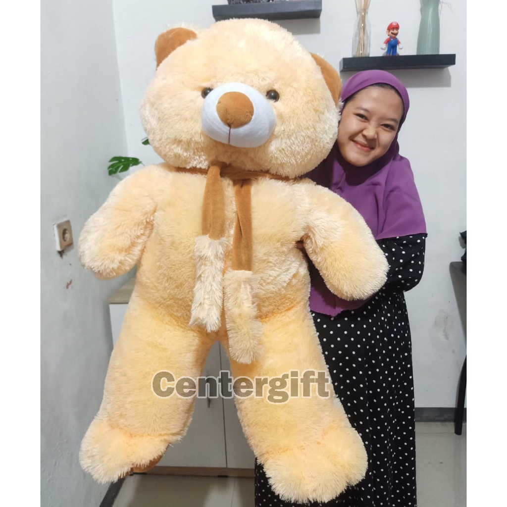 Jual Boneka Teddy Bear Jumbo Syal 90cm SNI | Shopee Indonesia