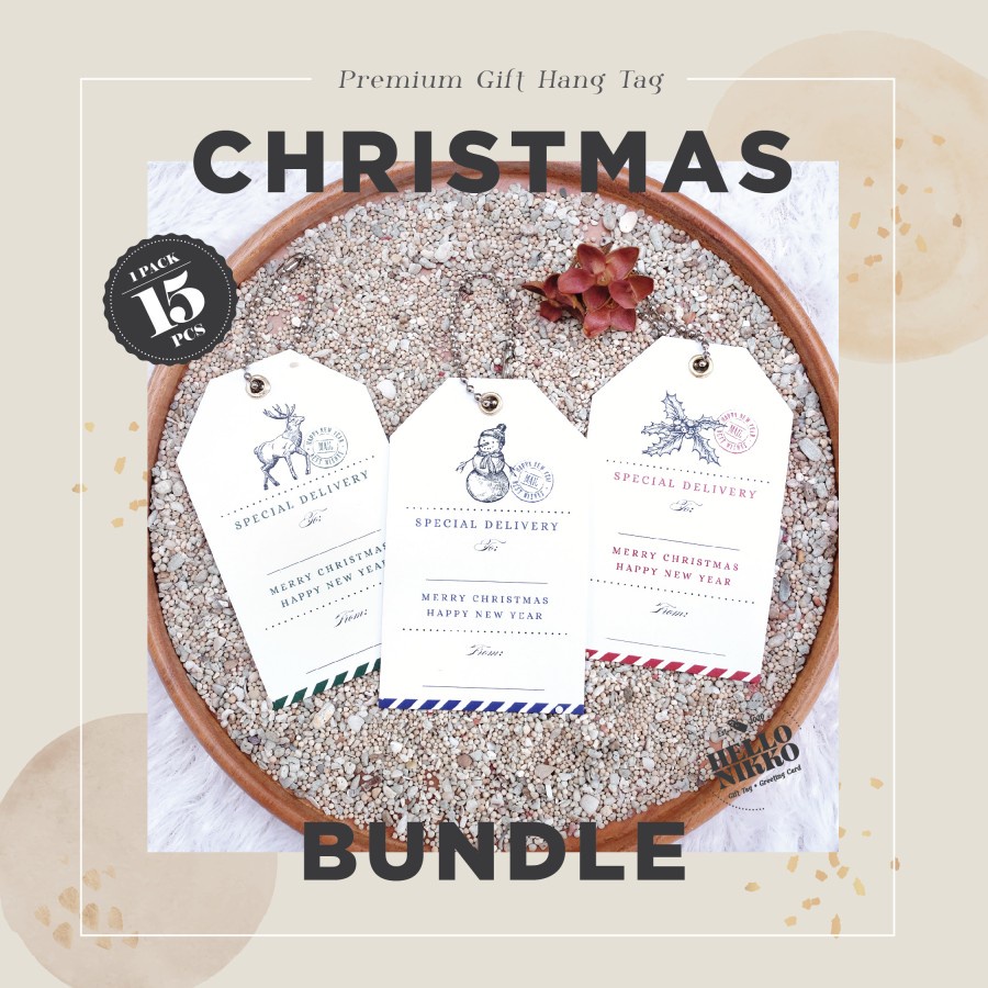 Jual Christmas BUNDLE gift tag - Hang tag kartu ucapan kado sticker ...