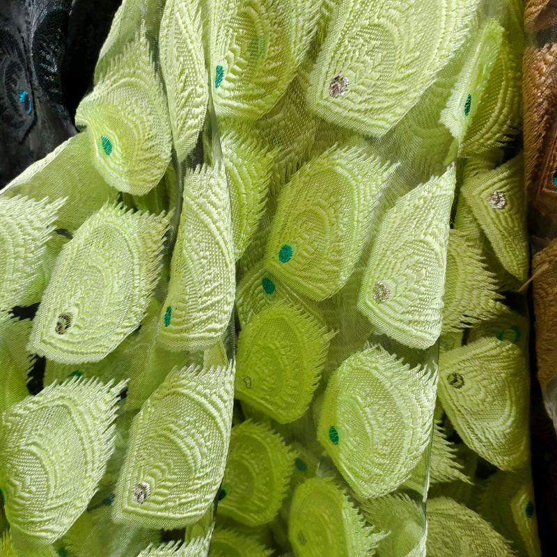 Jual kain organza motif shp - bahan kain meteran organdi - kain antik ...