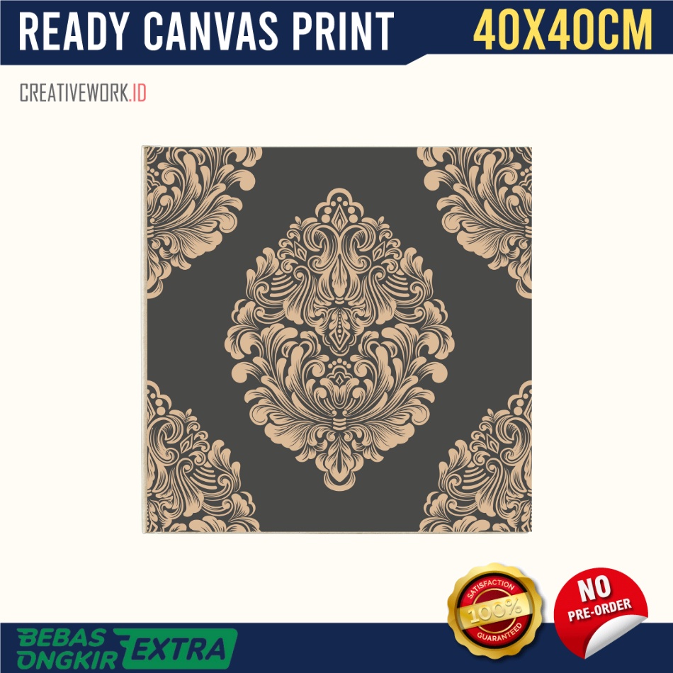 Jual Hiasan Dinding Poster Canvas Lukisan Bali Corak Batik | Shopee ...