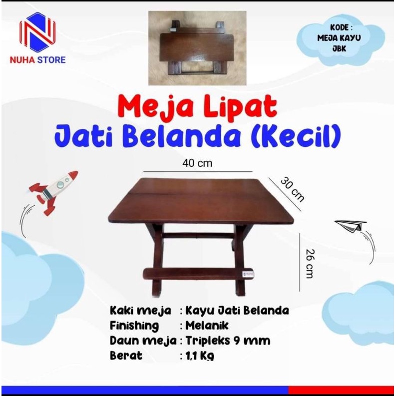 Jual Meja Lipat Jati Belanda Kecil Coklat | Shopee Indonesia