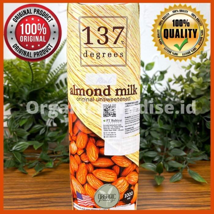 Jual 137 Degrees Almond Milk Original Unsweetened 1 Liter | Shopee Indonesia