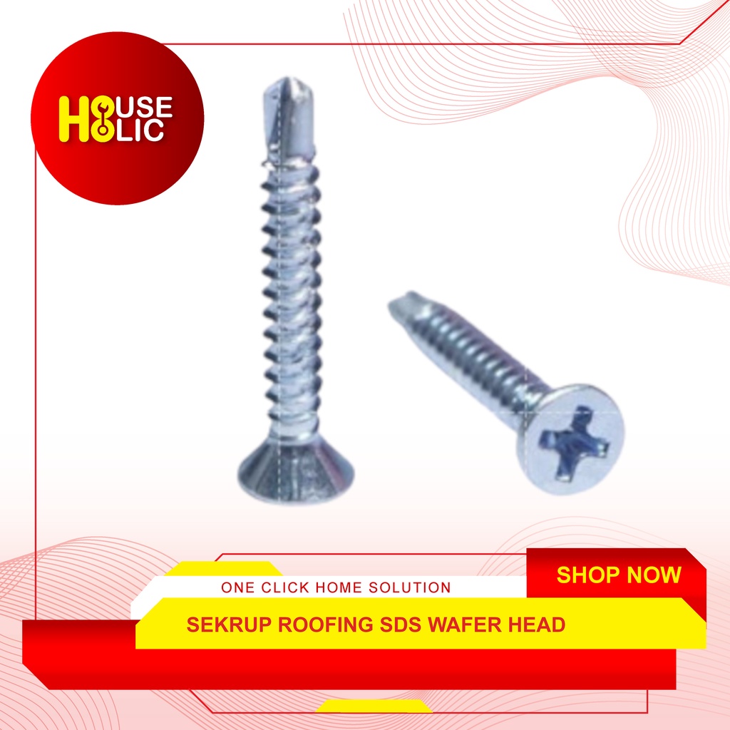 Jual Sekrup SDS JF Wafer Head 8x25 mm / Skrup Ruping Roofing 8 x 25 Per ...