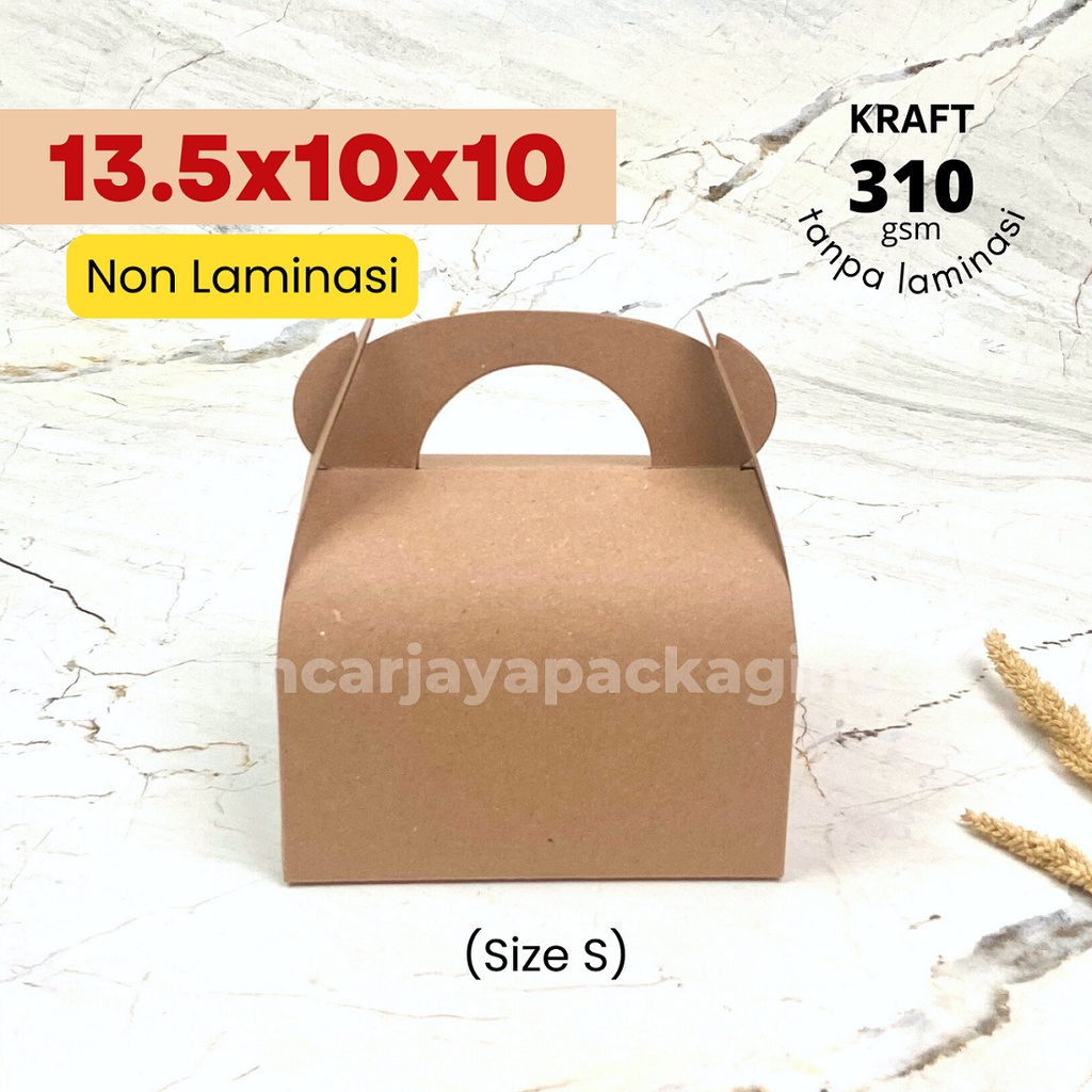 Jual Gable Box Kotak Jinjing Kemasan Snack Souvenir Hampers 13.5x10x10 ...
