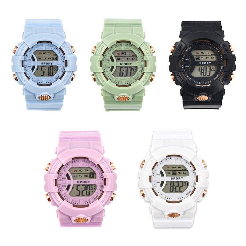 Jual Jam Tangan Rubber Digital Sport Bulat Wanita Dan Pria Fashion Gaya ...
