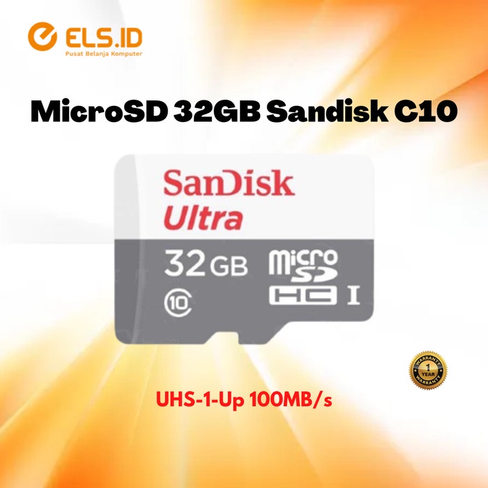 Jual SanDisk C10 Micro SD 32GB UHS-1 - Up 100MB/s | Shopee Indonesia
