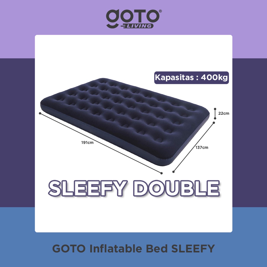 Jual Goto Sleefy Matras Tidur Kasur Angin Pompa Tiup Double Air Bed ...
