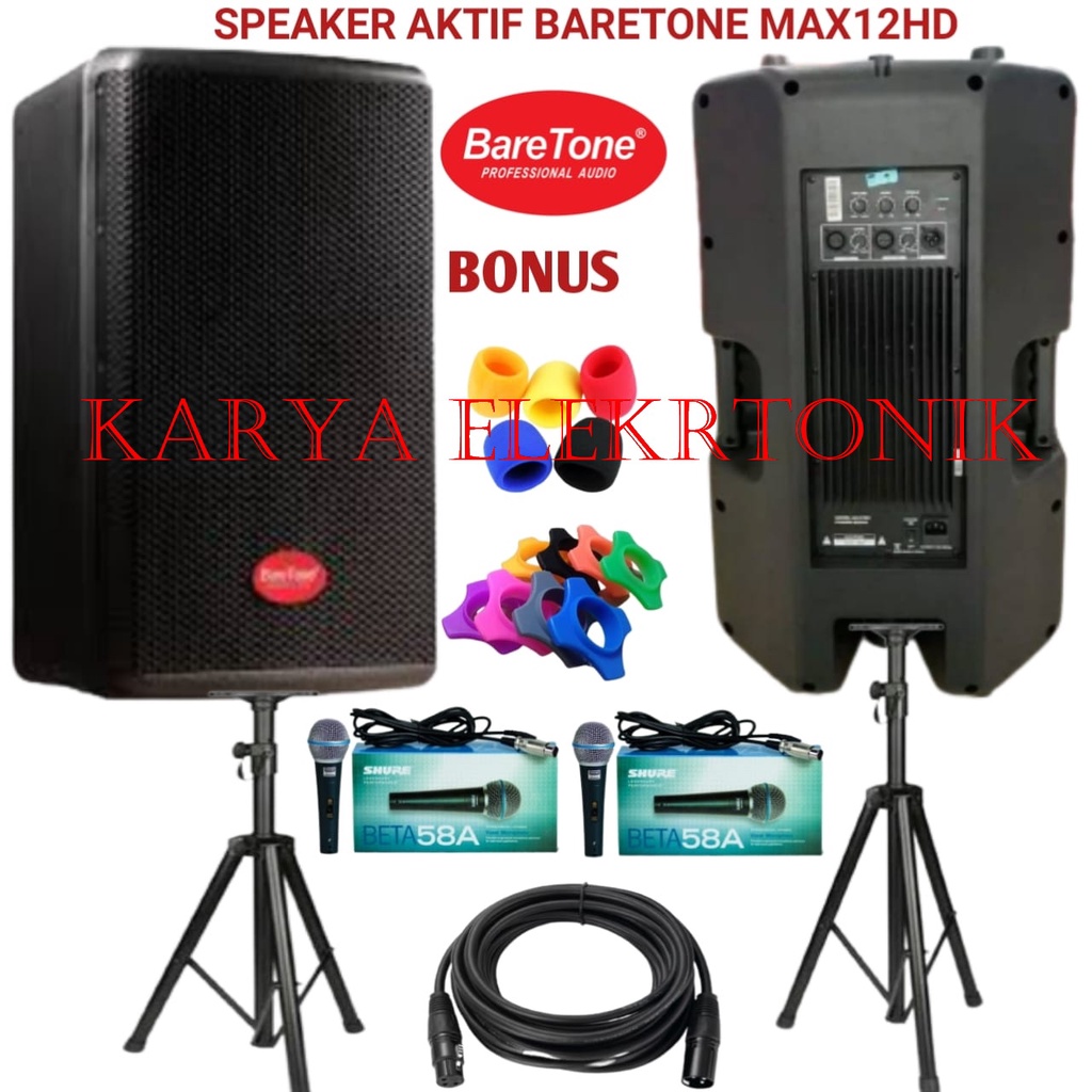 Jual speaker aktif baretone max12hd 500watt 12inch max 12 hd original ...