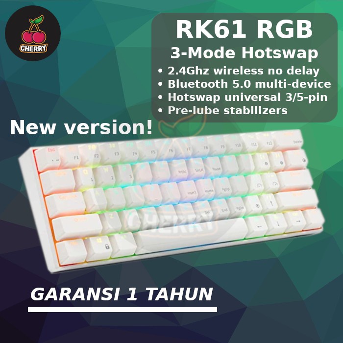 Jual ROYAL KLUDGE RK61 RGB WIRELESS BLUETOOTH MECHANICAL KEYBOARD ...