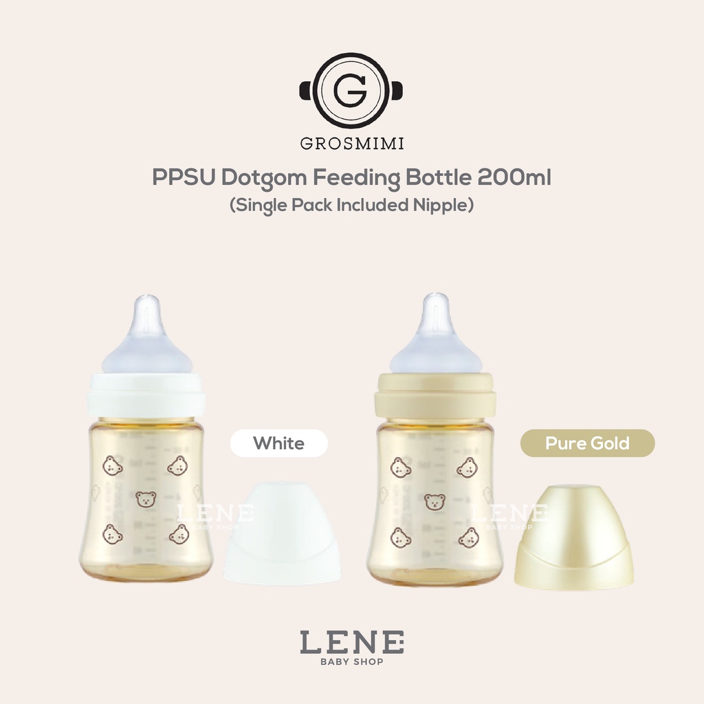 Jual Grosmimi PPSU Dotgom Feeding Bottle 200ml Single Pack (Included Nipple) | Shopee Indonesia