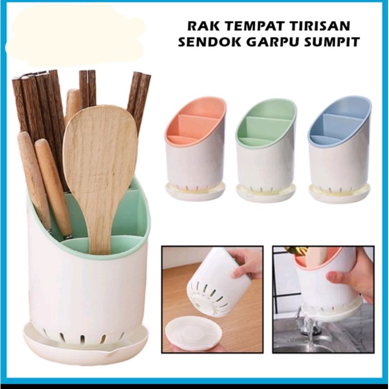 Jual Tempat Sendok Garpu Sumpit Pisau Dengan Tirisan / Cultery Holder ...