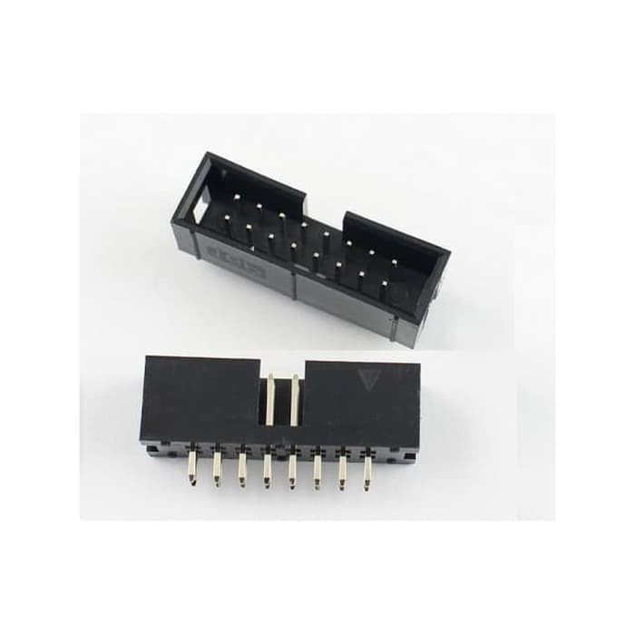 Jual Socket Straight IDC 2X8 pin Box header connector 16p 2.54mm Soket ...