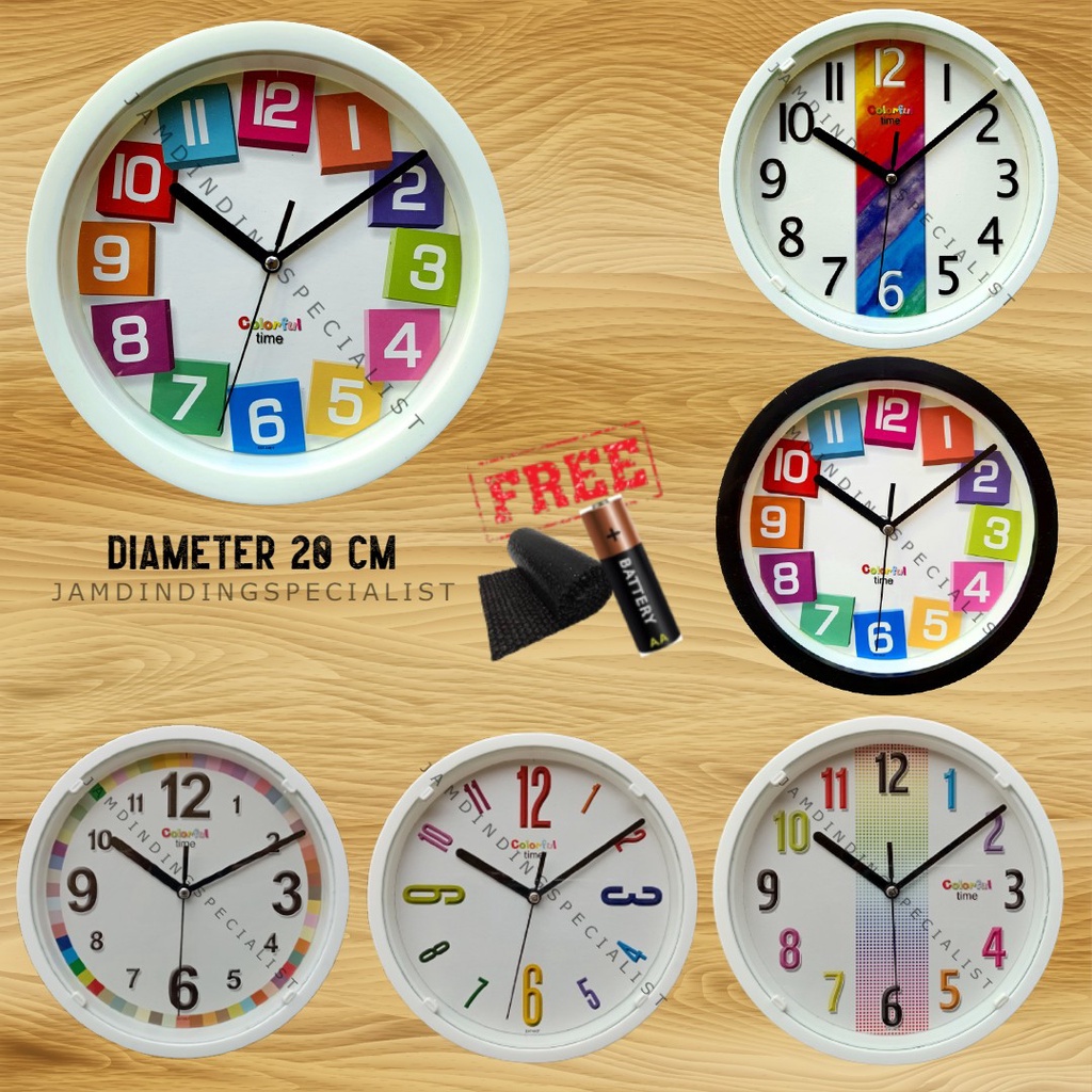 Jual JAM DINDING MINIMALIS POLOS ANAK JAM MEJA DIAMETER 20CM ONTIME ...