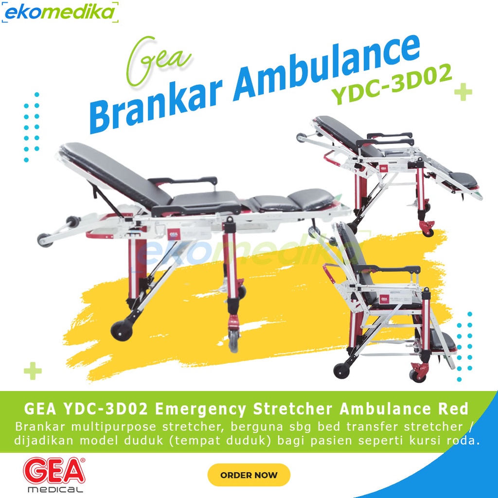 Jual Emergency Stretcher Ambulance YDC-3D02 GEA Brankar Ambulance YDC ...