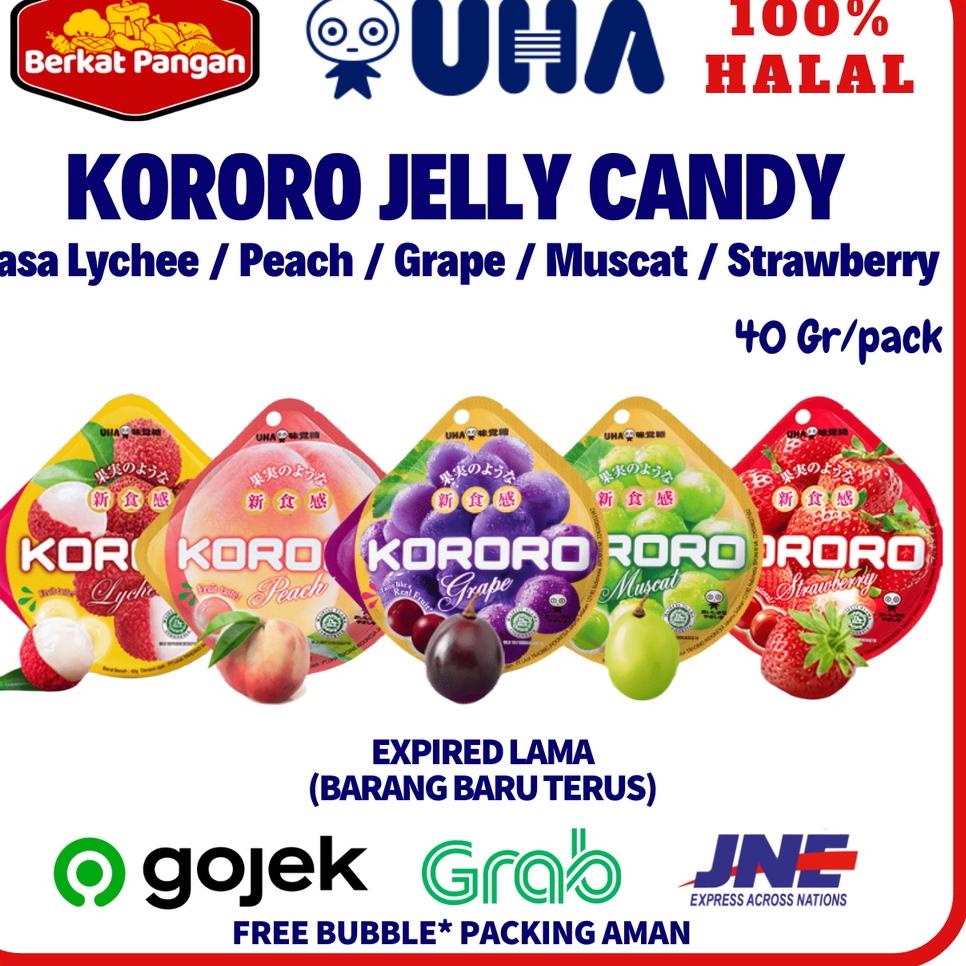 Jual Suplier1--KORORO UHA Jelly candy Grape/ Muscat/ Strawberry/ Peach / Lychee 40 gr | Shopee ...