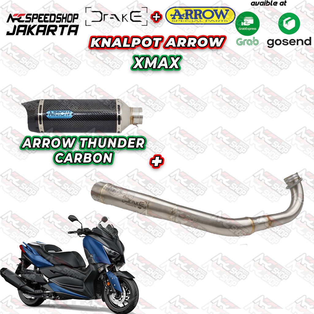 Jual HEADER STAINLESS DRAKE YAMAHA XMAX + SILENCER ARROW SERIES ...