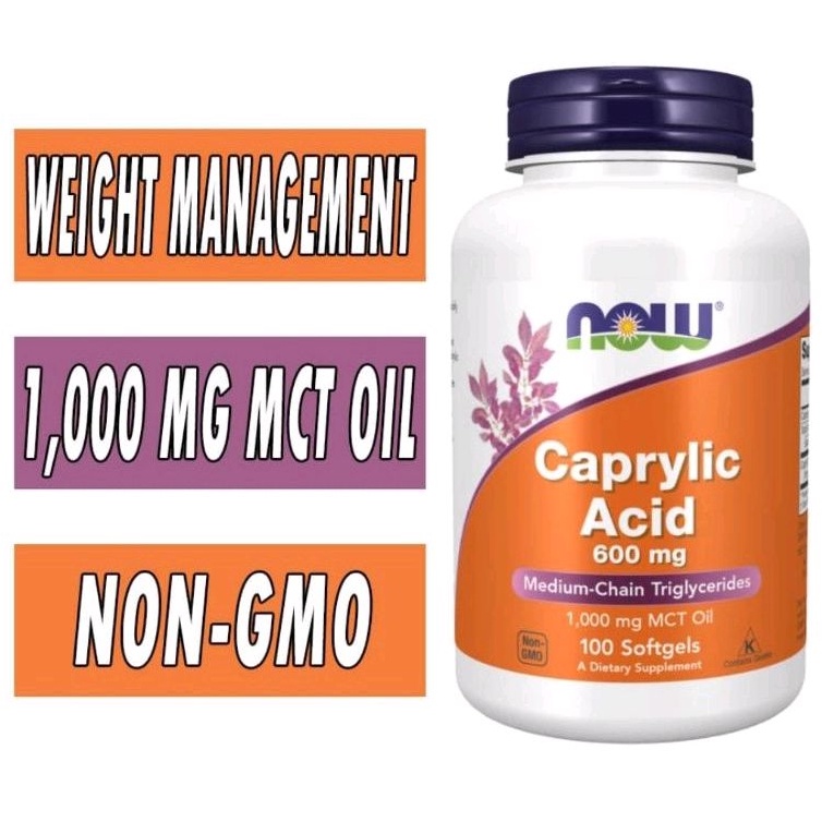 Jual NOW Caprylic Acid - 600 mg MCT OIl (100) | Shopee Indonesia
