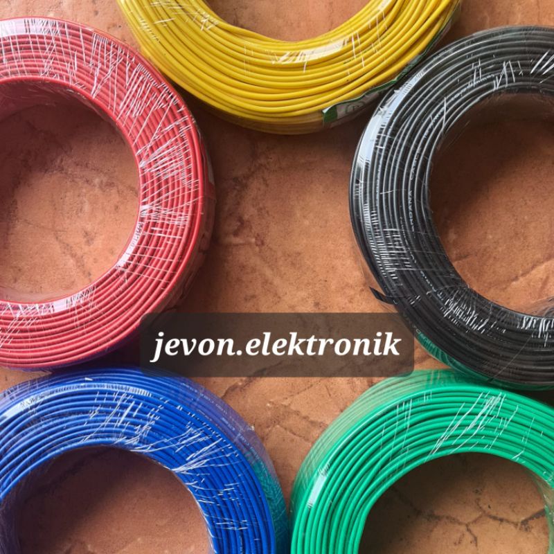 Jual Kabel Perdana meteran 1 x 0,75 per meter Serabut Tembaga Merah ...