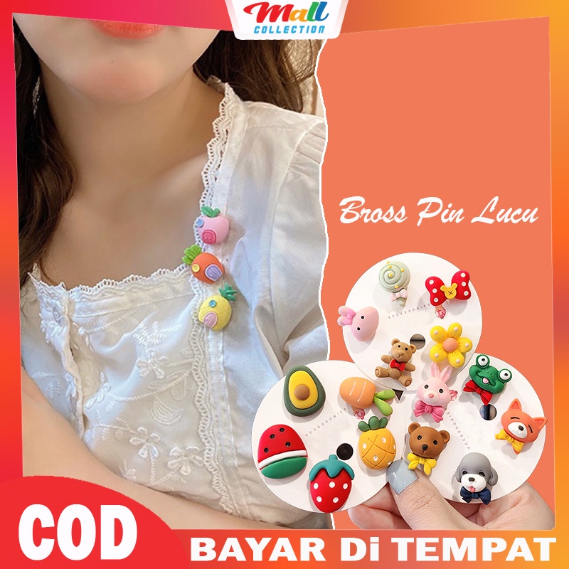Jual MALL - 5Pcs Bross Pin Baju Karakter Lucu Bros Cantik Hijab Dagu ...