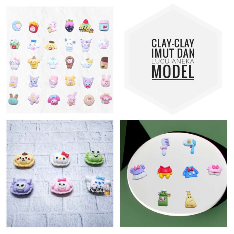 Jual (10pcs) Clay-Clay Imut Lucu Berbagai Model Bahan Craft Kerajinan ...