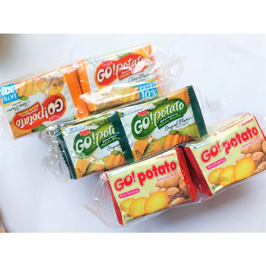 Jual Go Potato Biskuit Kentang 1 pack isi 20pcs / Go Potato Renceng ...
